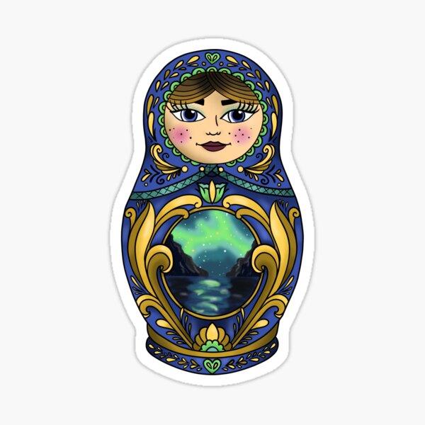 "Northern Lights Nesting Doll" Sticker by theartofdavi | Redbubble