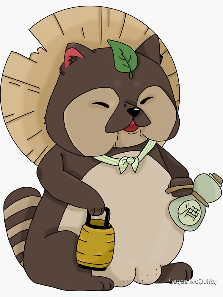 "Tanuki Sticker" Sticker for Sale by sayde-mcquitty | Redbubble