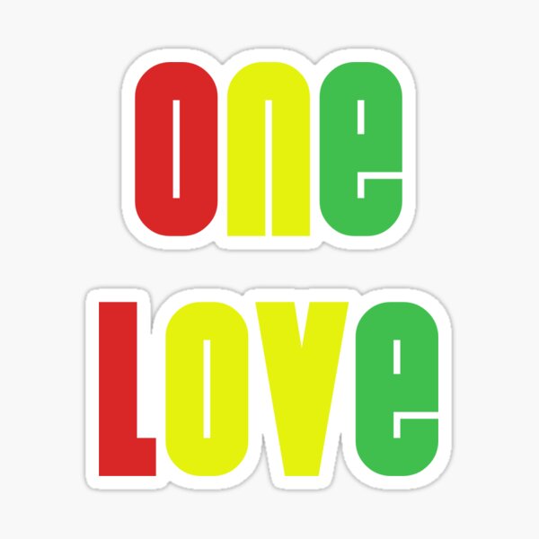 "One Love" Sticker for Sale by GodsHome | Redbubble