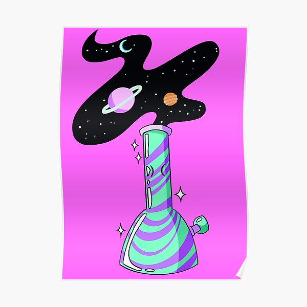 "Trippy Astro Bong" Poster for Sale by mayakotso | Redbubble