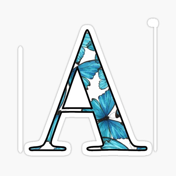 "Letter A Monogram Sticker - Butterfly Print" Sticker by caraxobert ...