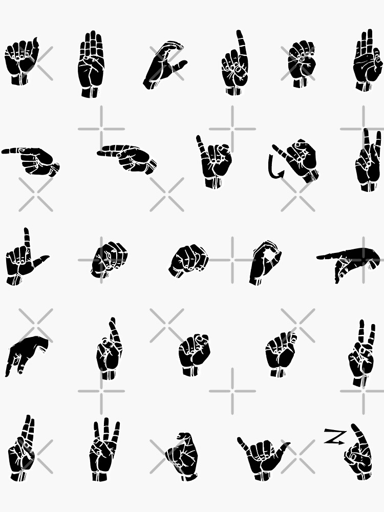 "ABCs Individual ASL Alphabet Letters" Sticker for Sale by AbleLingo ...