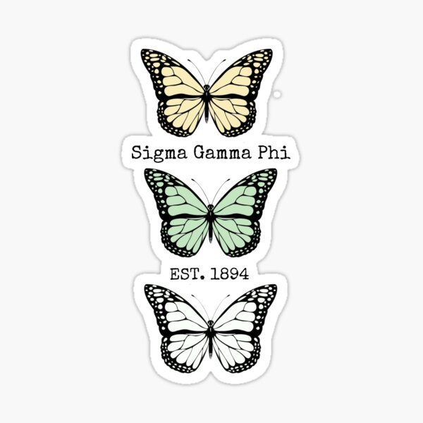 "Sigma Gamma Phi butterfly sgphi thusa arethusa" Sticker by ...
