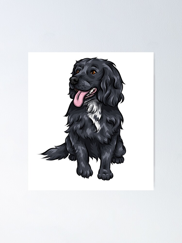 "Happy Black Cocker Spaniel | Cute dog Art" Poster by shirinsart ...