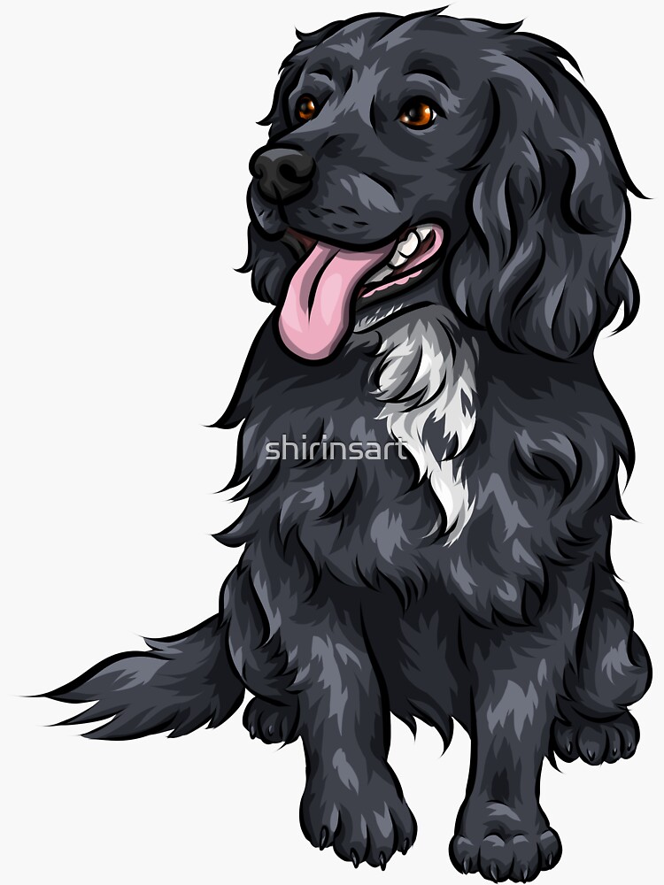 "Happy Black Cocker Spaniel | Cute dog Art" Sticker for Sale by ...