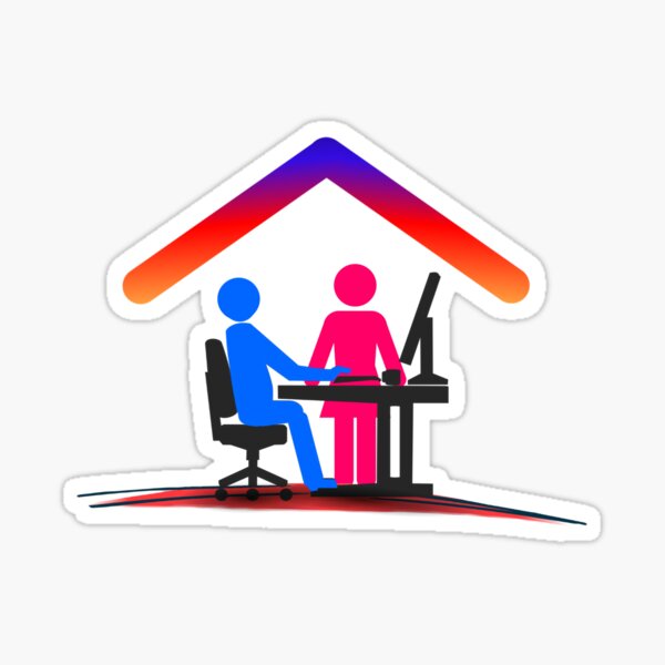 "Home office" Sticker by THELOUDSiLENCE | Redbubble