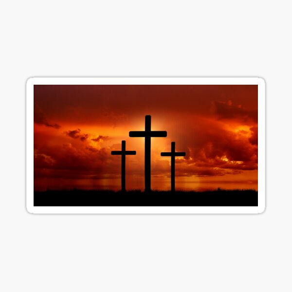 "Three Crosses " Sticker for Sale by crazyworx | Redbubble