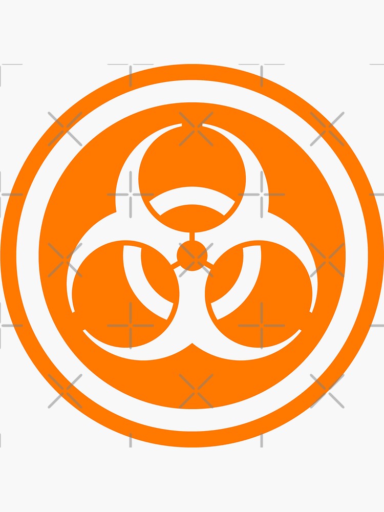 "Biohazard Keep Safe Distance (Safety Orange)" Sticker by jennyzhang ...