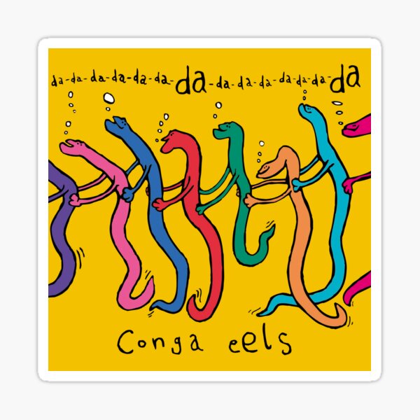 "Conga Eels" Sticker for Sale by dancrisp | Redbubble