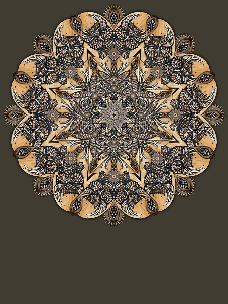 "Owl Wood Posca Hand Drawn Mandala" T-shirt for Sale by RetroVandal ...