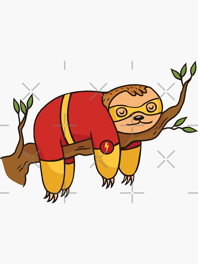 "SUPERHERO SLOTH" Sticker for Sale by iBruster | Redbubble