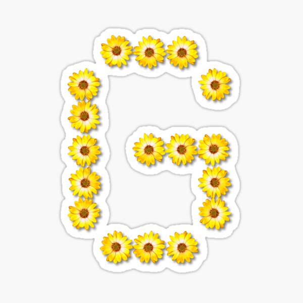 "Painted sunflower bouquet Floral letter G" Sticker for Sale by Farid94 ...