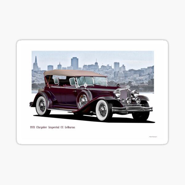 "1931 Chrysler Imperial CG LeBaron" Sticker by DaveKoontz | Redbubble
