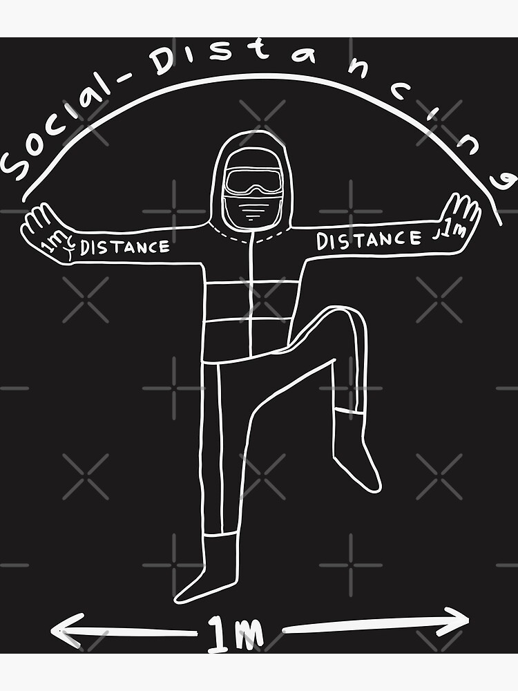 "Funny Social Distancing" Poster by Yeaha | Redbubble