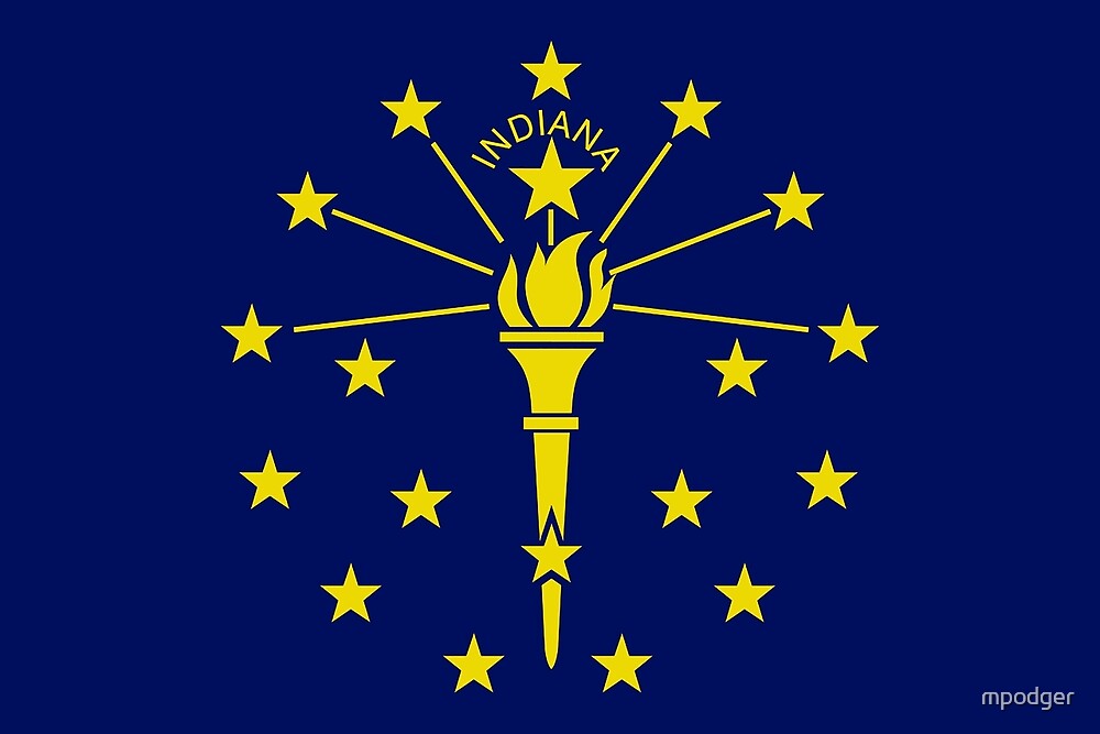 "Indiana State Flag Stickers, Gifts and other Products" by mpodger ...