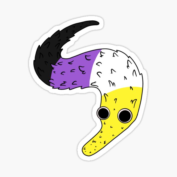 "Non-Binary Pride Worm on a string" Sticker for Sale by Maples-heart ...