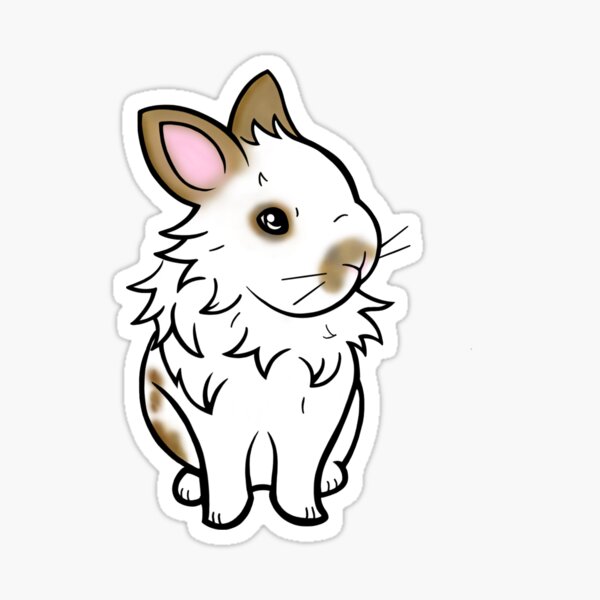 Pegatina «Lionhead Rabbit» de Feather-n-Fluff | Redbubble