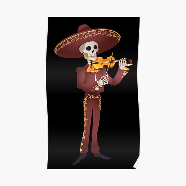 "Skeleton Violin Player Design" Poster for Sale by SoccaTamam | Redbubble
