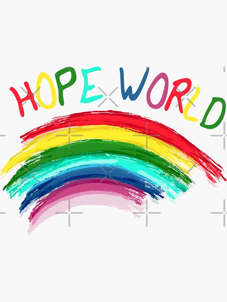 "HOPE WORLD" Sticker for Sale by mwjupiter9999 | Redbubble