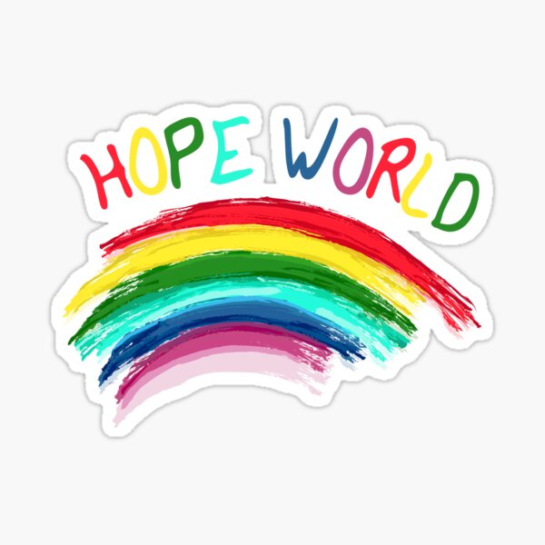 "HOPE WORLD" Sticker for Sale by mwjupiter9999 | Redbubble