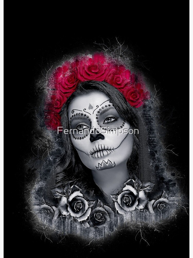 "Catrina Calavera Roses" Art Board Print for Sale by FernandoSimpson ...
