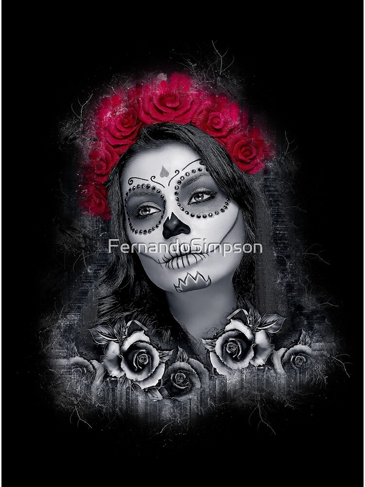 "Catrina Calavera Roses" Poster for Sale by FernandoSimpson | Redbubble