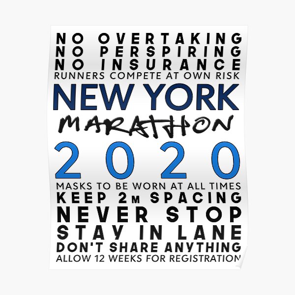"New York Marathon 2020" Poster by RazakSM | Redbubble