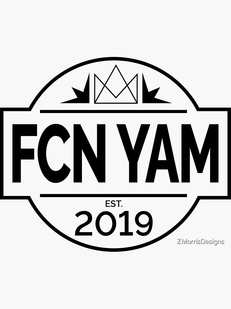 "FCN YAM | Black Badge" Sticker by ZMorrisDesigns | Redbubble