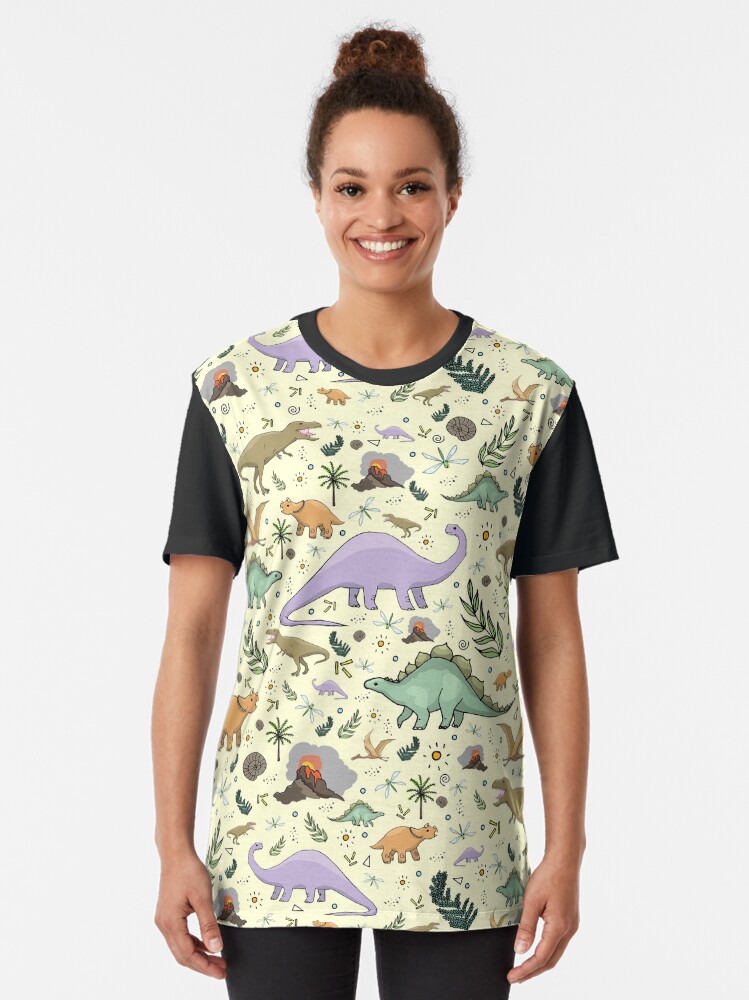 "Dinosaurs!" T-shirt for Sale by Nemki | Redbubble | dinosaur graphic t ...
