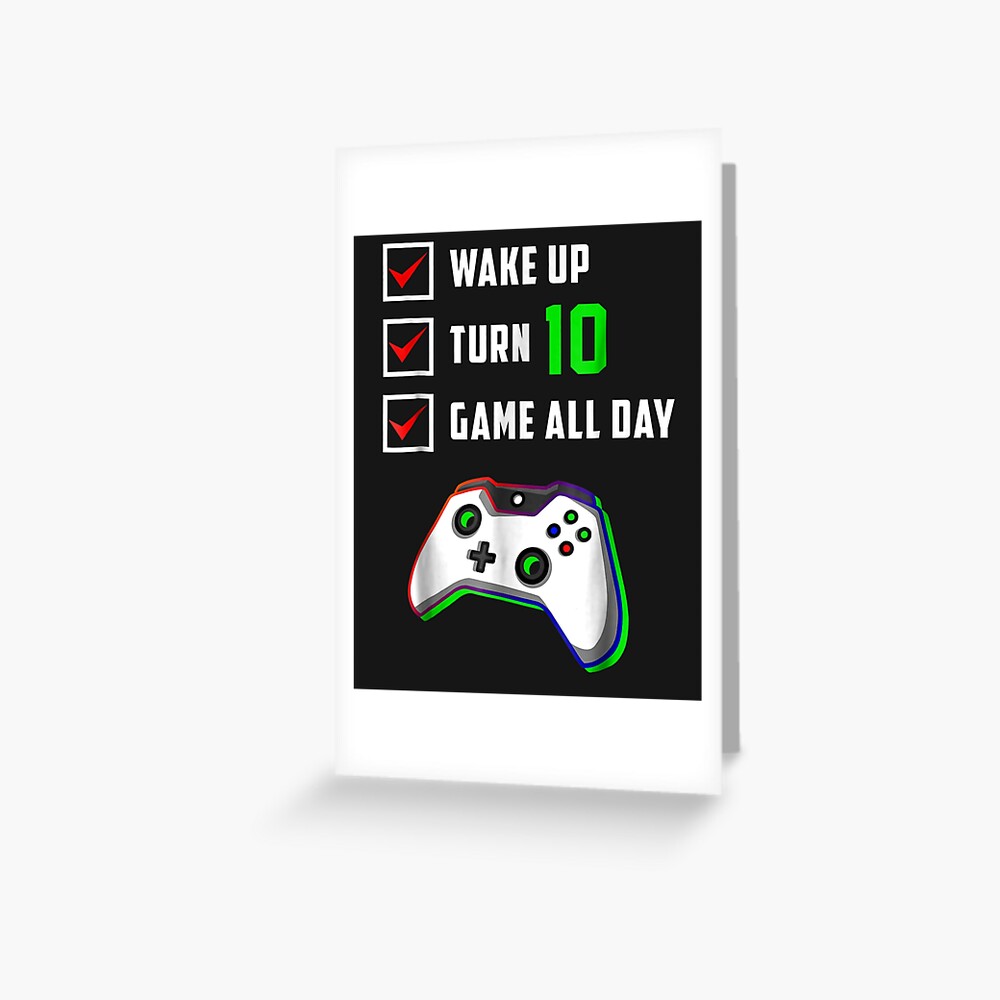 "10th Birthday Gamer T Level 10 Unlocked Gamer Birthday" Greeting Card ...