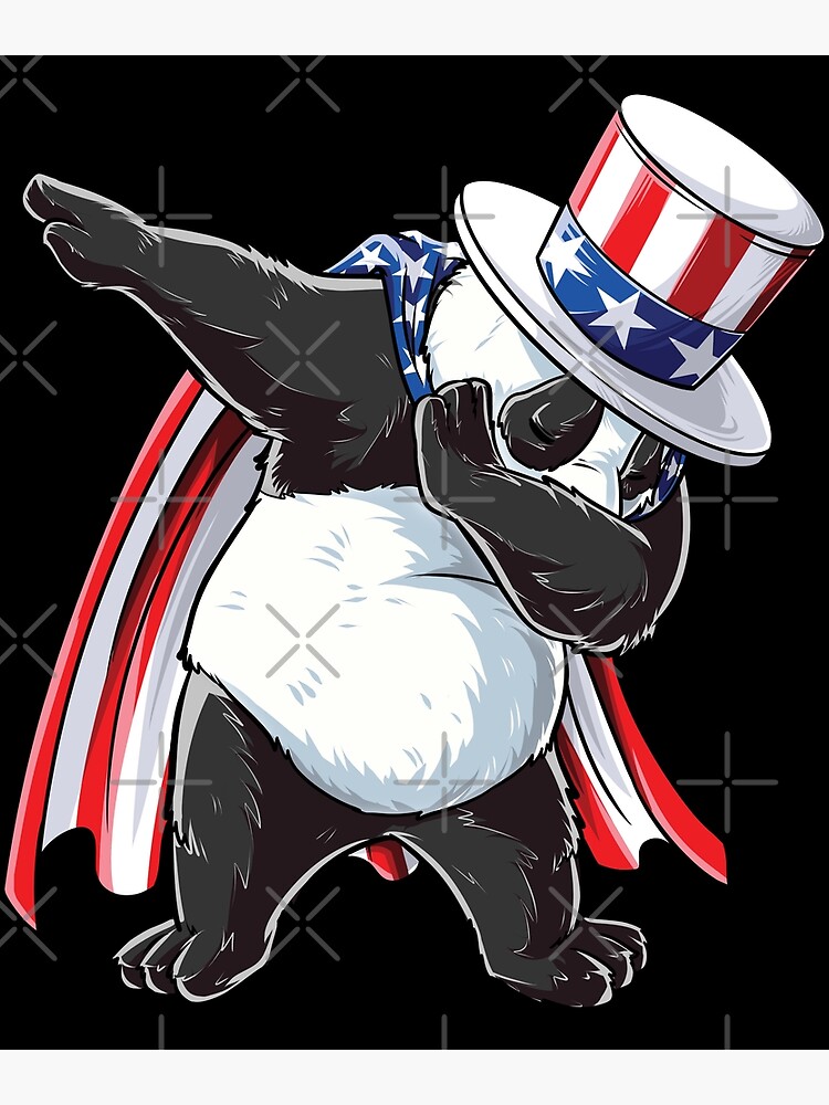 "Tupfen Onkel Sam Panda T-Shirt 4. Juli Kinder Jungen Männer USA ...