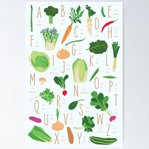 "Vegetables Alphabet" Poster for Sale by babybigfoot | Redbubble