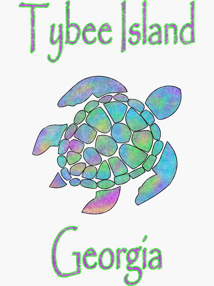 "Tybee Island Georgia Sea Turtle" Sticker for Sale by Frankdetank ...