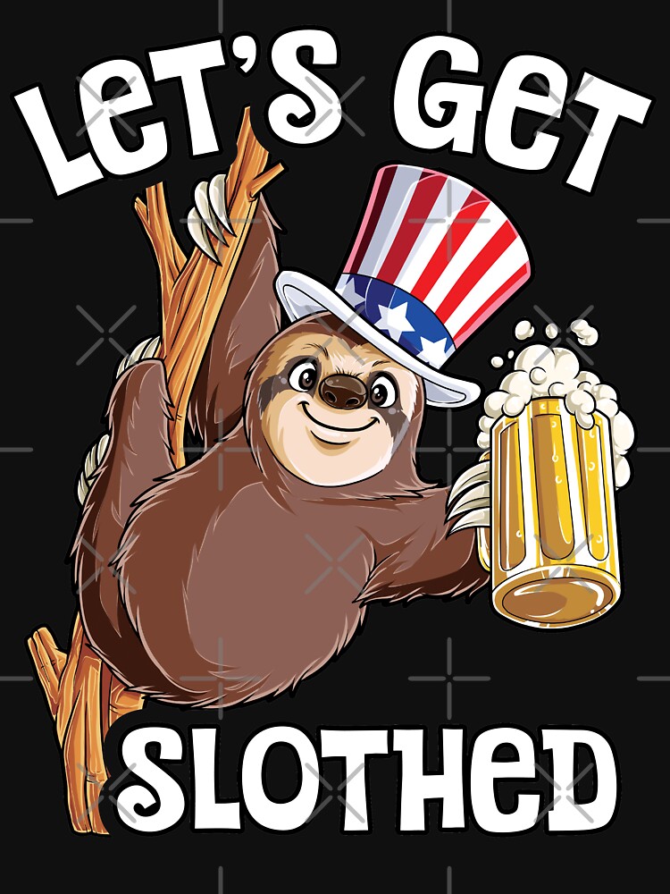 "Sloth Uncle Sam Let's Get Slothed T shirt 4th of July Men Women Gifts ...