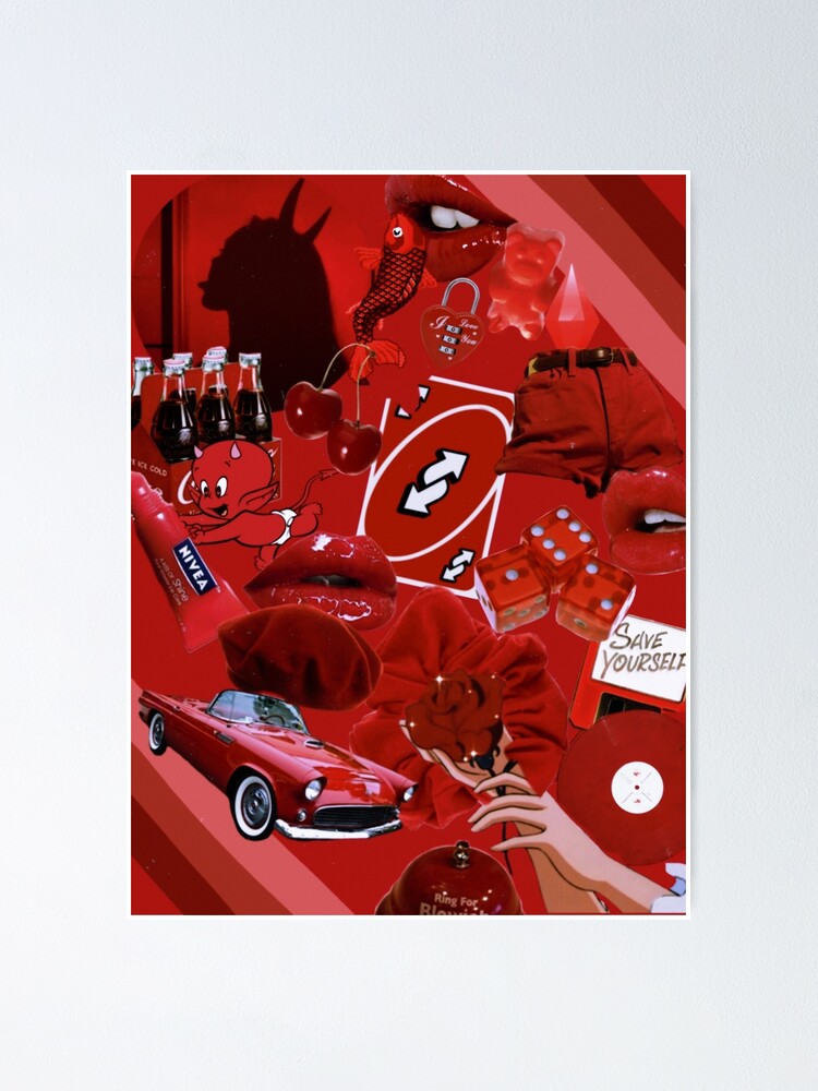 "Red collage" Poster by aestheticjas | Redbubble