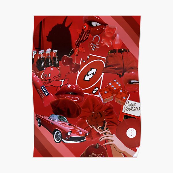 "Red collage" Poster by aestheticjas | Redbubble