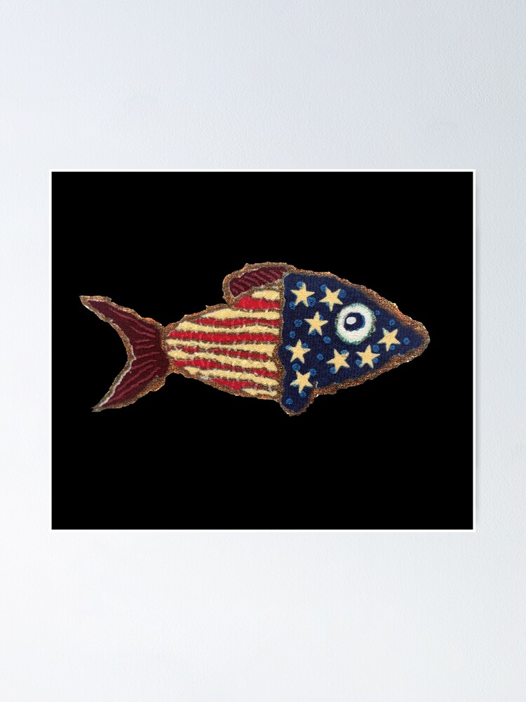 "Big eyed fish flag" Poster for Sale by granprints | Redbubble