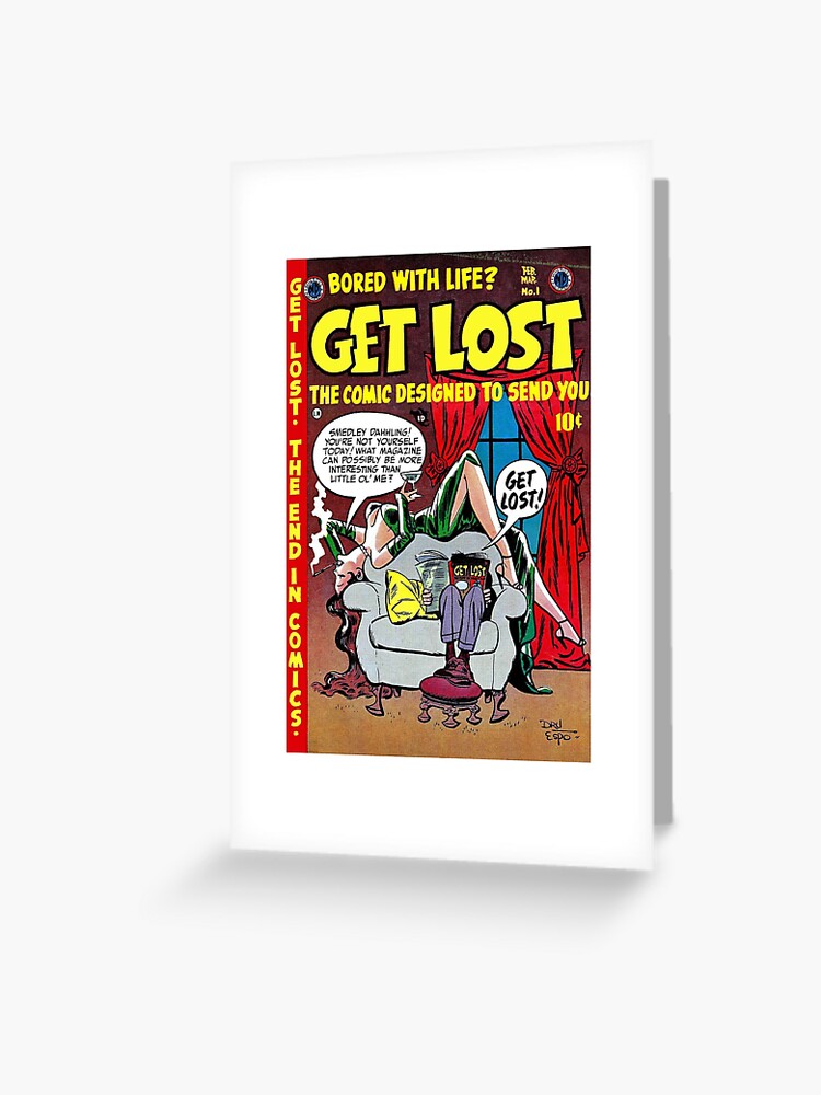 "Get Lost Comics 1954, Vintage Comic Book Cover" Greeting Card for Sale ...