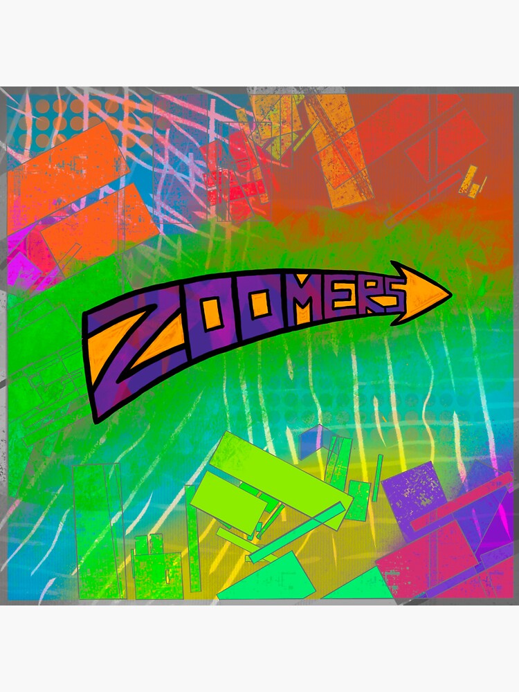 "purple lettered "zoomer"" Sticker by Zoomers | Redbubble