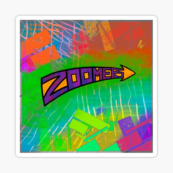 "purple lettered "zoomer"" Sticker by Zoomers | Redbubble