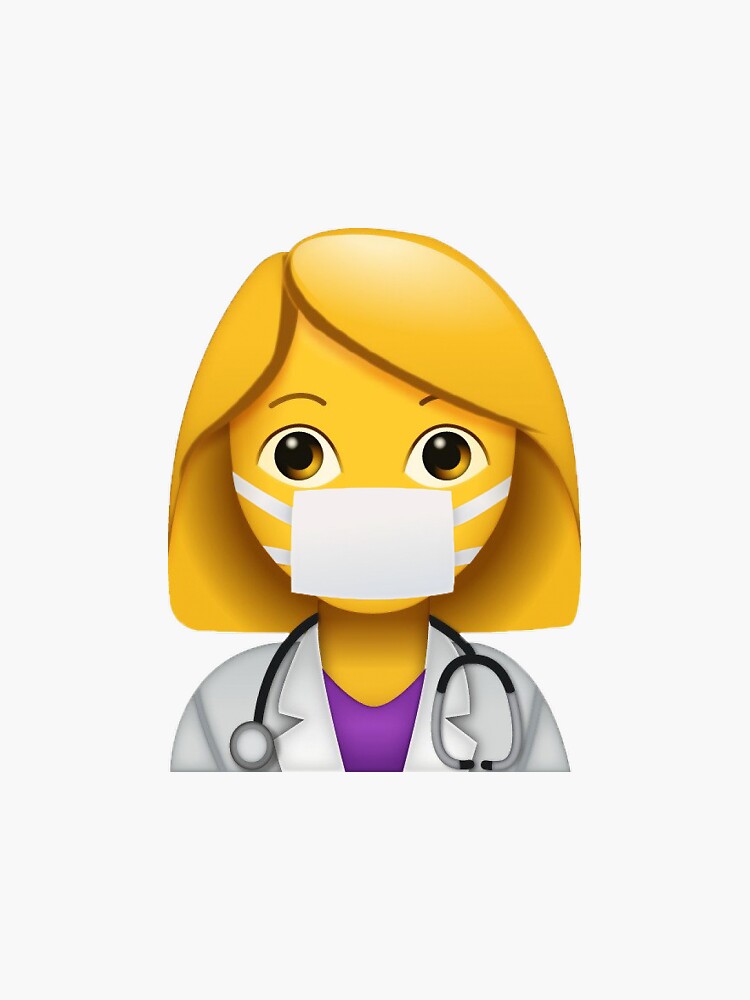 Pegatina «Doc Emoji con máscara - @Help_Hospitals» de VickiLanger ...