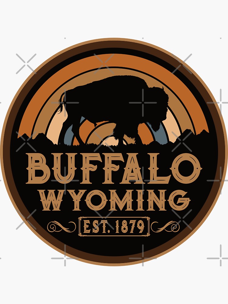 "Buffalo Wyoming Retro Wild West Cowboy" Sticker for Sale by ...