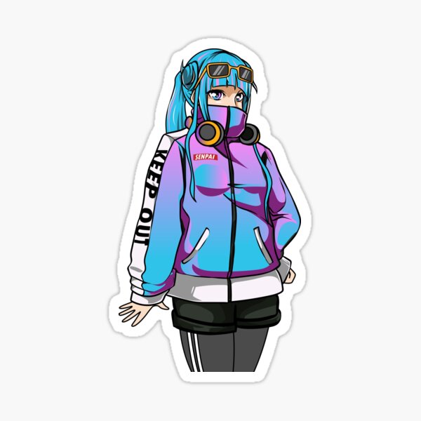 "Senpai Anime Girl Japanese Cute Manga Kawaii" Sticker for Sale by ...