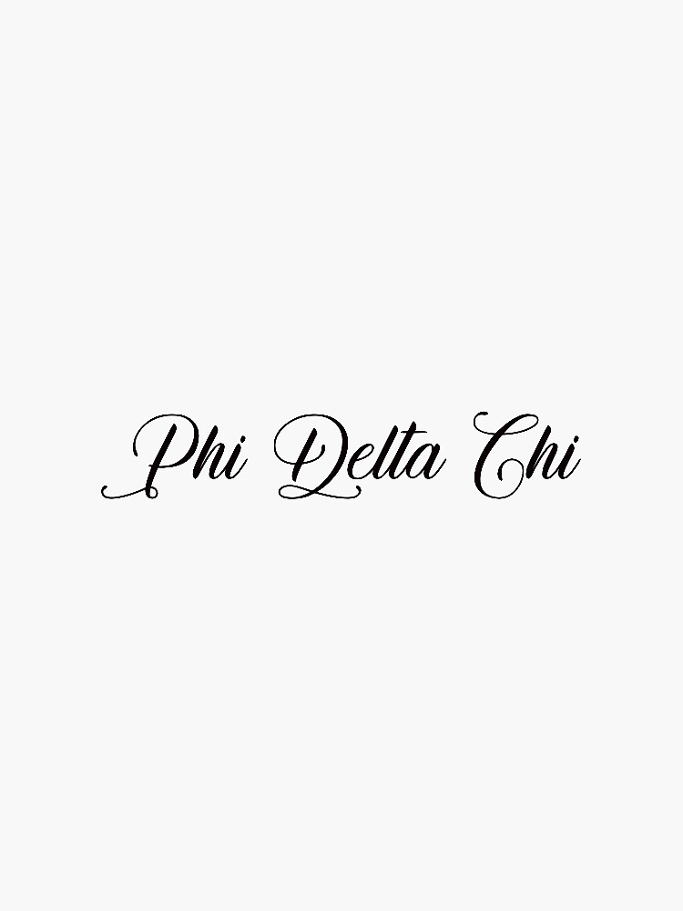 "Phi Delta Chi Cursive " Sticker by GoldenZodiac | Redbubble