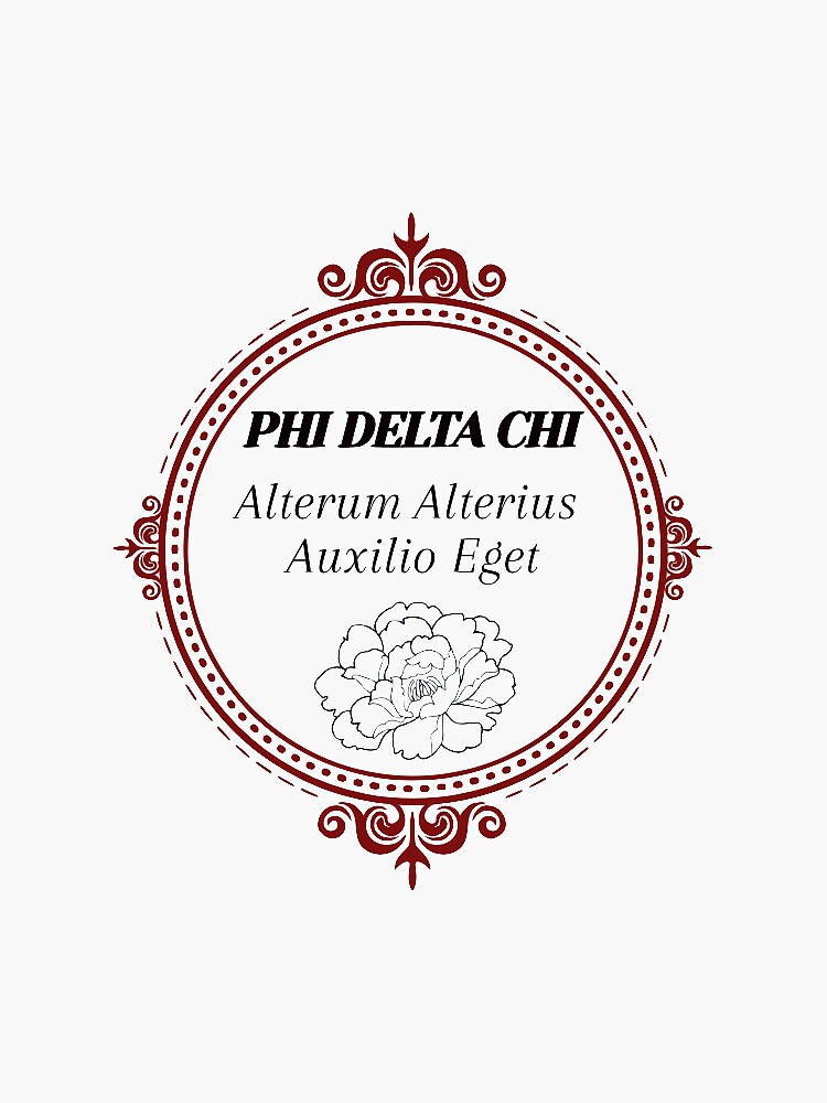 "Phi Delta Chi Ring with motto " Sticker for Sale by GoldenZodiac ...