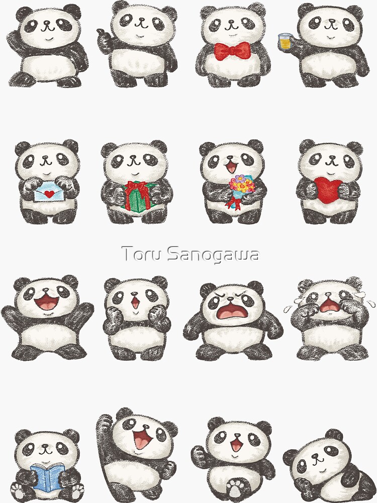 "Various feeling of Panda" Sticker for Sale by sanogawa | Redbubble