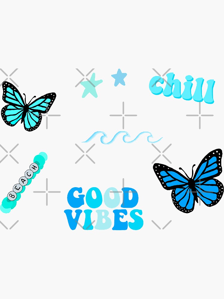 "Trendy Blue Sticker Pack" Sticker for Sale by simoneshure | Redbubble
