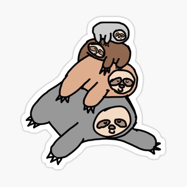"Cute sloth stack" Sticker by surfyqueen100 | Redbubble