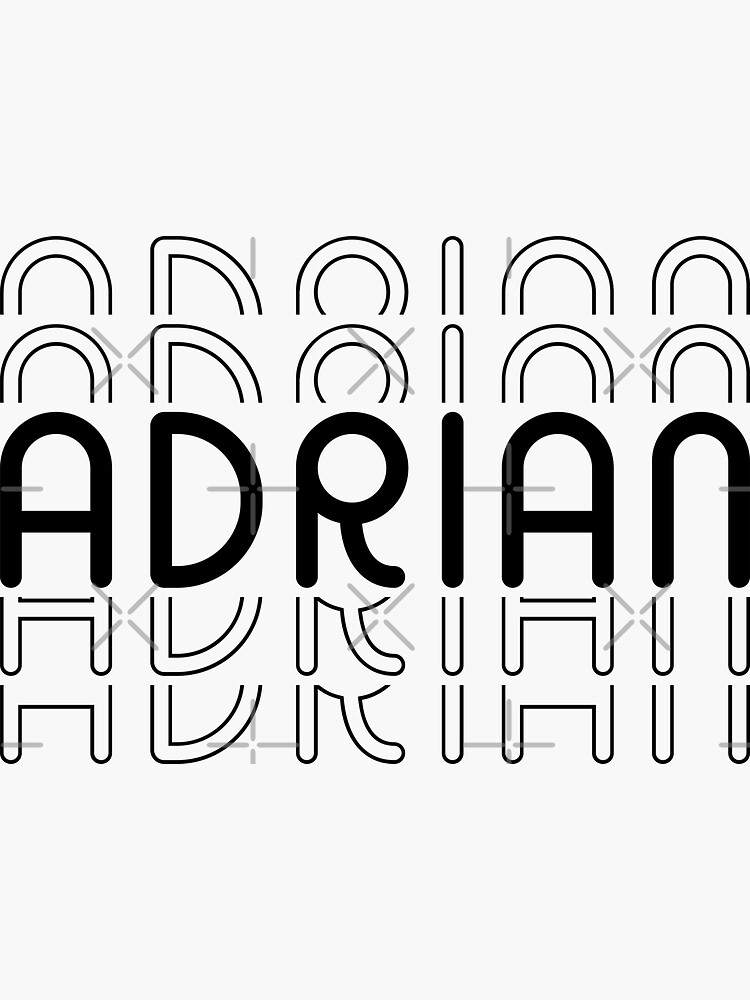 Pegatina «Nombre Adrian en estilo blanco y negro» de Time-is-Money ...