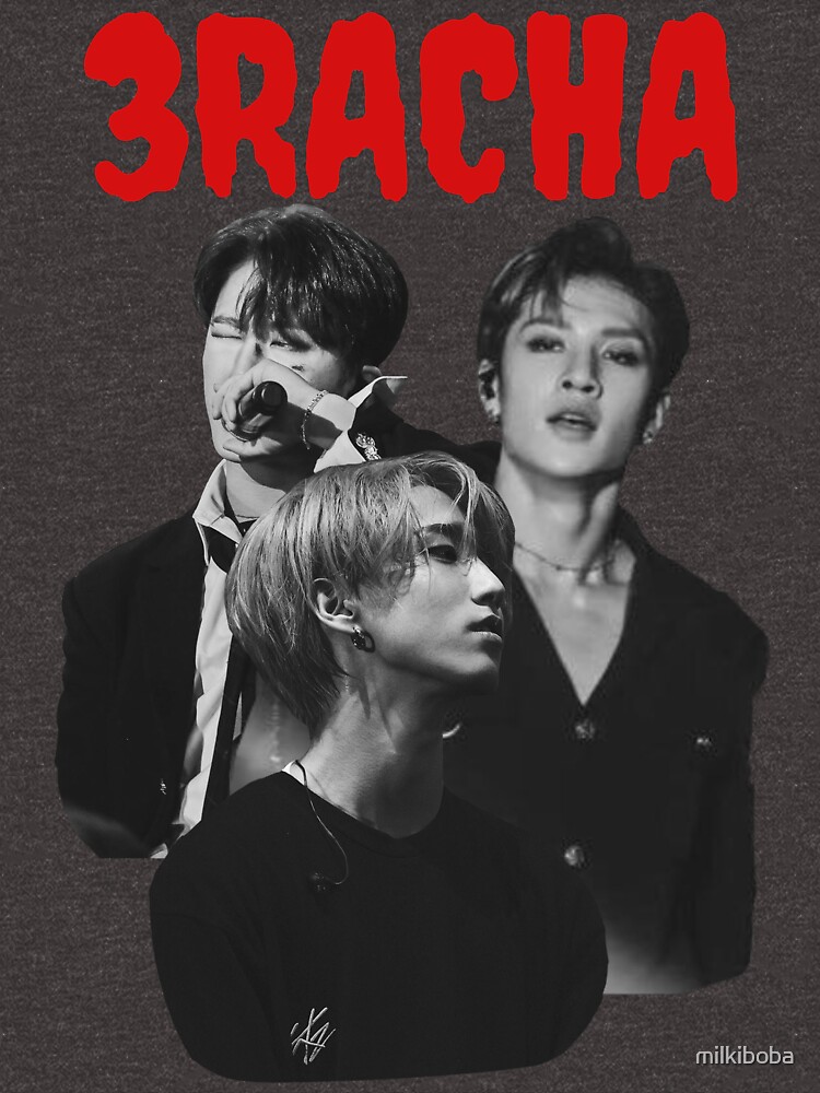 "3RACHA Stray Kids Graphic Bang Chan Seo Changbin Han Jisung" T-shirt ...